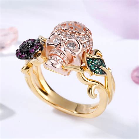Jeulia Anillo Con Calavera De Plata Esterlina Rosa Jeulia Mx