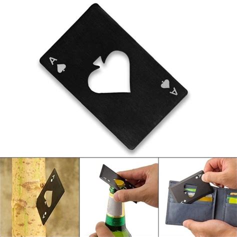 ABRIDOR DE GARRAFA FORMATO CARTA DE BARALHO AÇO INOX PRETO Shopee Brasil