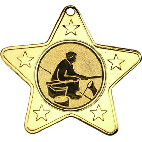 Fishing Star Shaped Medal Gold 50mm Buy Online In UK