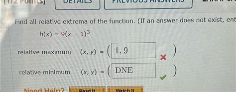 Solved Find All Relative Extrema Of The Function If An Chegg