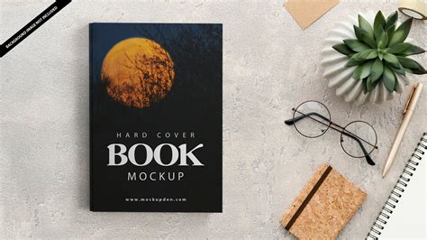 Free Hard Cover Book Mockup PSD Template Mockup Den