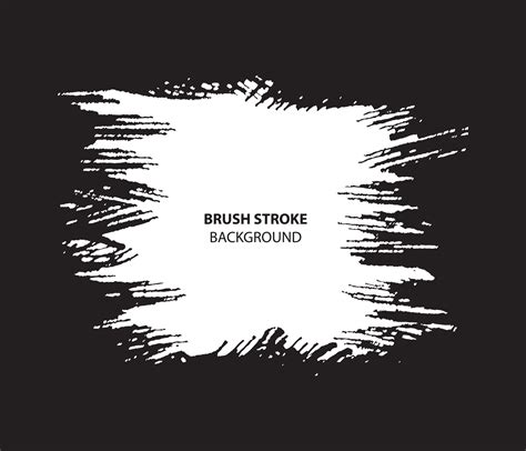 Black And White Square Brush Stroke Frame On White Background Vector