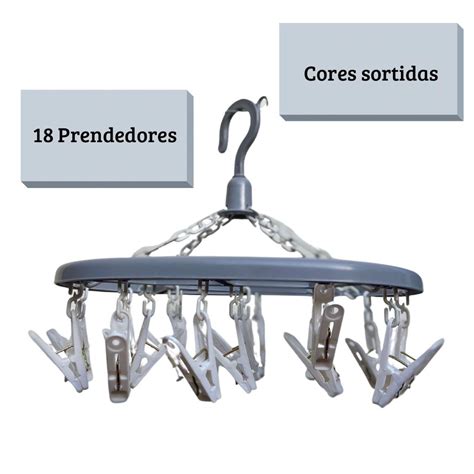 Varal de Roupas Íntimas Multiuso 18 Prendedores Oval Shopee Brasil
