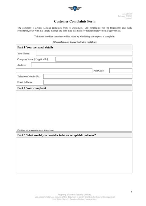 Free Customer Complaint Form Samples Pdf Ms Word Google Docs