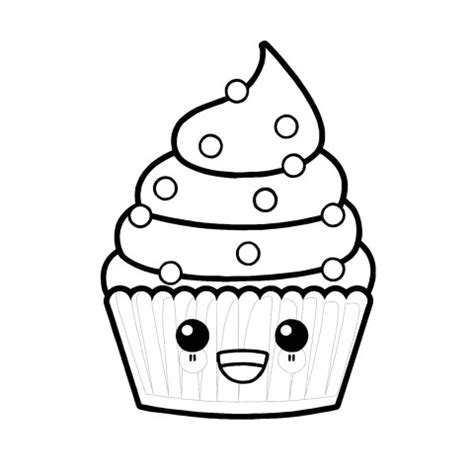 Coloriages Cupcake Kawaii Nourriture Coloriages Gratuits Imprimer
