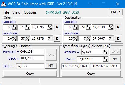 WGS 84 Calculator