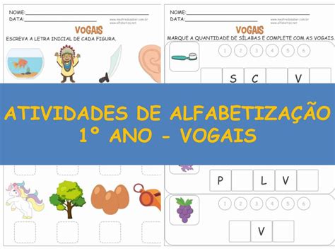 Atividades De Alfabetiza O Ano Vogais Mestre Do Saber