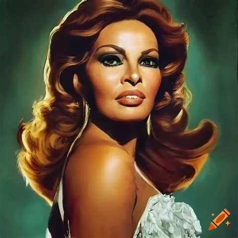 Detail Rich Portrait Of Iconic Raquel Welch As Loana From One Million