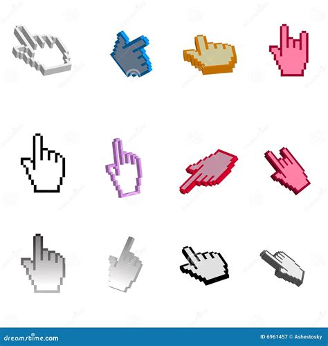 3D And Basic Pointer Cursor Stock Vector Illustration Of Hand