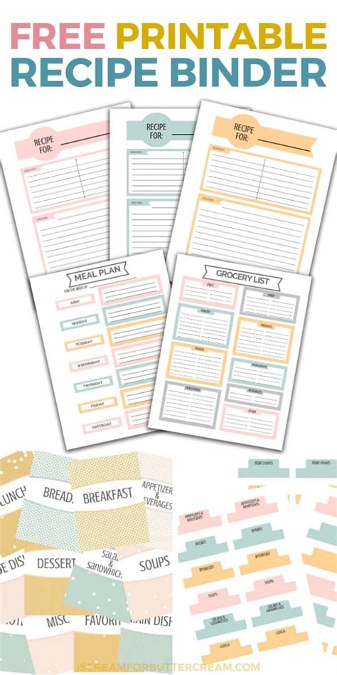 printable recipe binder recipe book templates recipe book diy cookbook template