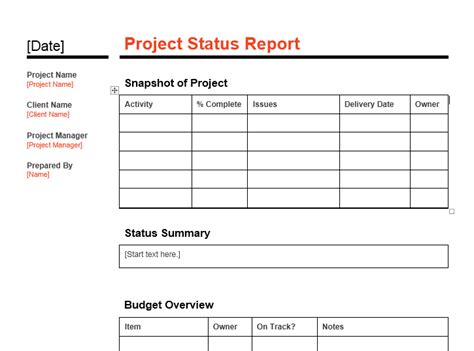 Sample Weekly Status Report Template Sampletemplatess