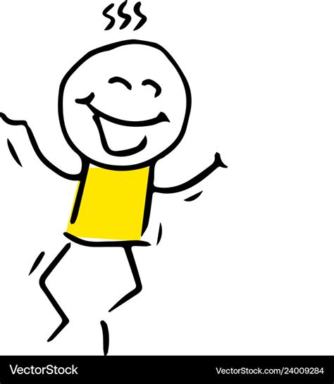 Excited Jumping Stick Figure