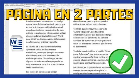 Como DIVIDIR una Hoja de Word en 2 PARTES FACIL y Rápido 2023 YouTube