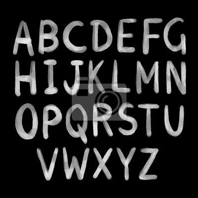 Mão desenhada alfabeto aquarela fonte letras adesivos para a parede
