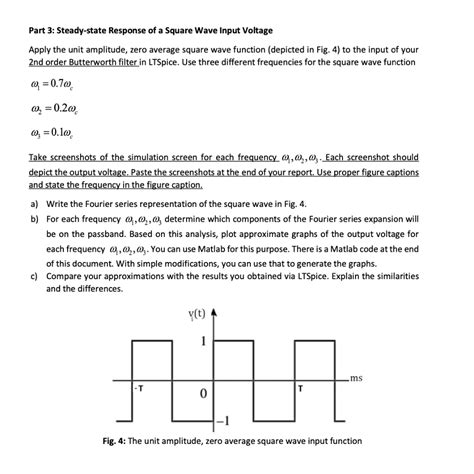solved part 3 steady state response of a square wave input