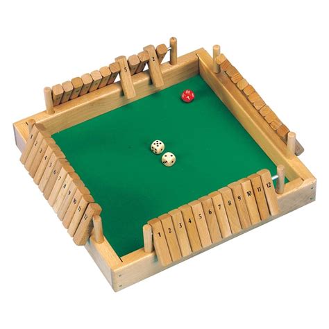 Grand Shut the box Jeu de dés en bois 4 joueurs Fermer la boîte