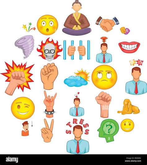 Iconos De Creencias Estilo De Dibujos Animados Imagen Vector De Stock
