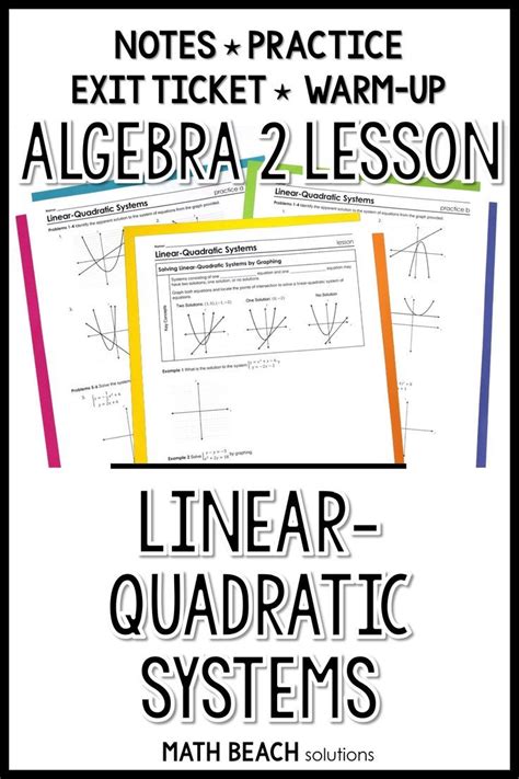 Linear Quadratic Systems Worksheet 1