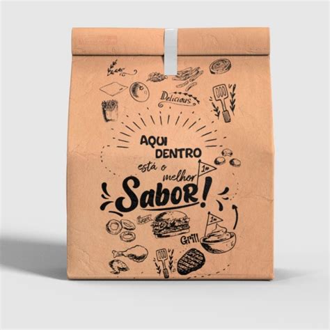 Saco Kraft Delivery Sos Hamb Rguer Tamanho G Unid Frete Gr Tis