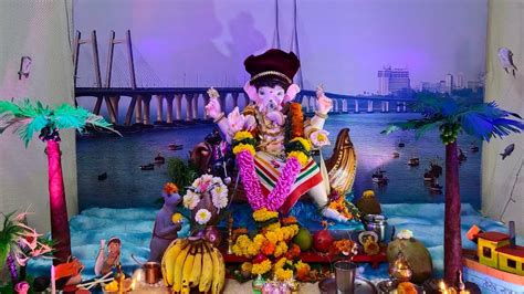 Koli Ganpati Decoration At Home Ganpatibappamorya YouTube