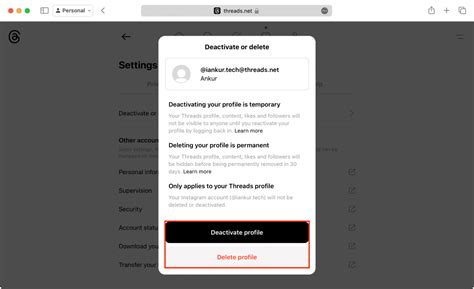 How To Deactivate Or Delete Your Threads Account