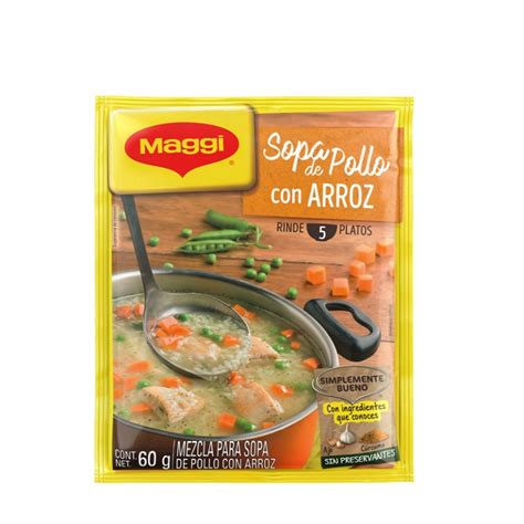 MAGGI SOPA DE POLLO CON ARROZ 60 G Mercahorro