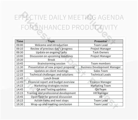 Crafting An Efficient Daily Meeting Agenda For Improved Productivity