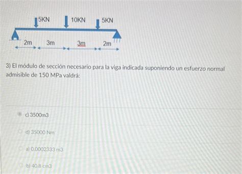 Solved 3 El módulo de sección necesario para la viga Chegg