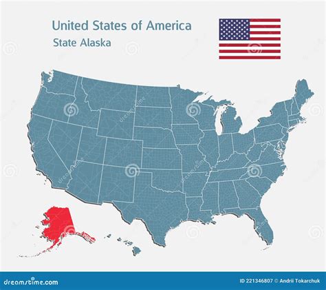 Mapa De Estados Unidos De Estados Unidos Alaska Ee Uu Ilustraci N Del