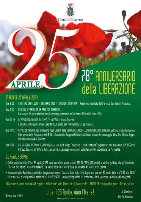Anniversario Della Liberazione 25 Aprile 2023 Visitgiaveno