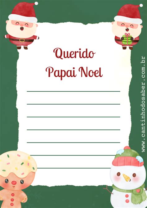 10 MODELOS DE CARTINHA PARA O PAPAI NOEL