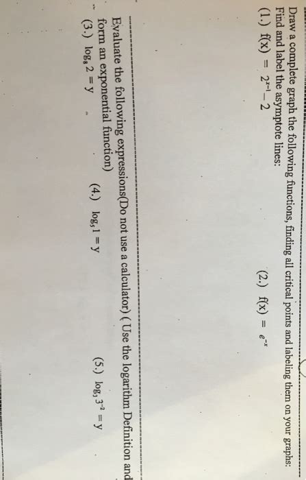 solved draw a complete graph the following functions