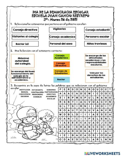 Democracia Escolar Worksheet Gobierno Escolar Que Es La Democracia