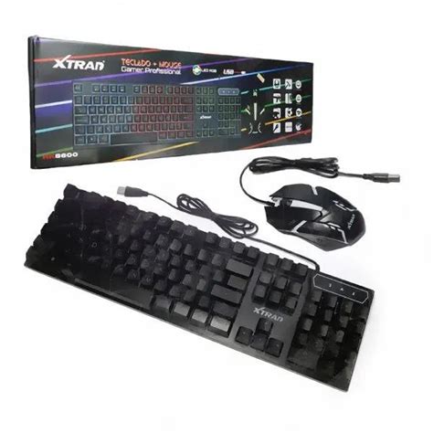 Teclado E Mouse Gamer Usb Led Rgb Luminoso Hk