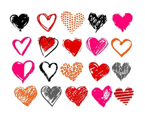 Premium Vector Hand Drawn Valentine Hearts