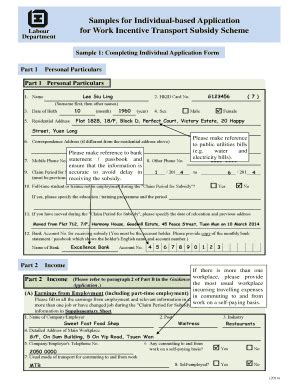 Fillable Online Labour Gov Labour Department Samples For Individual