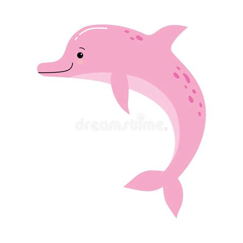 Delfín Rosado Con Los Círculos Alrededor Del Logotipo Del Vector