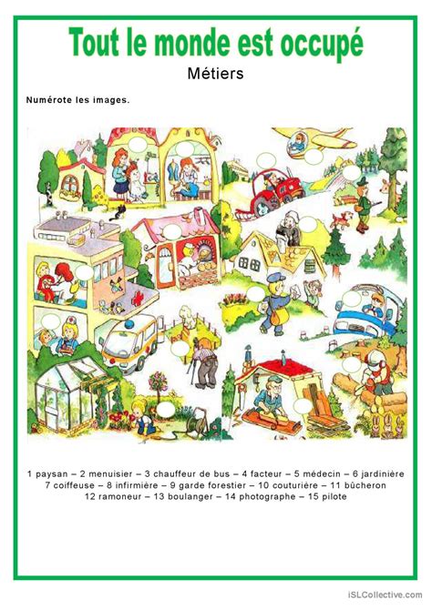 M Tiers Tout Le Monde Est Occup Fran Ais Fle Fiches Pedagogiques Pdf