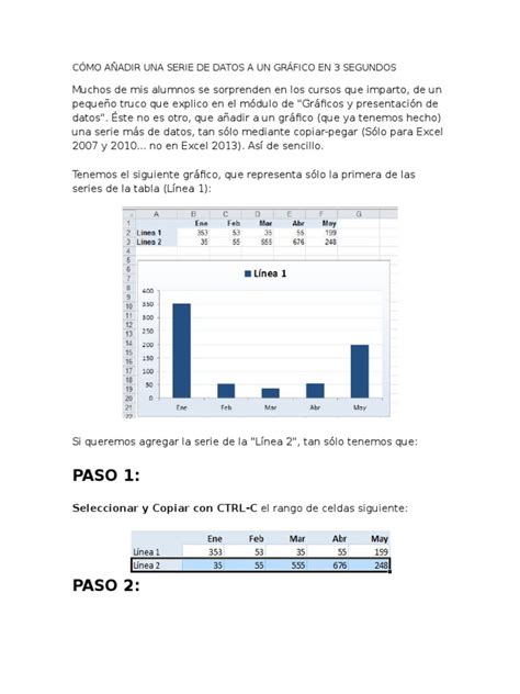 Pdf C Mo A Adir Una Serie De Datos A Un Gr Fico En Segundos Docx