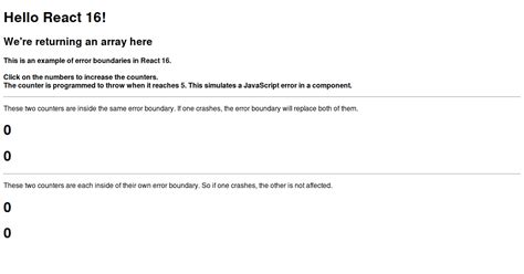 React 16 Error Boundaries Codesandbox