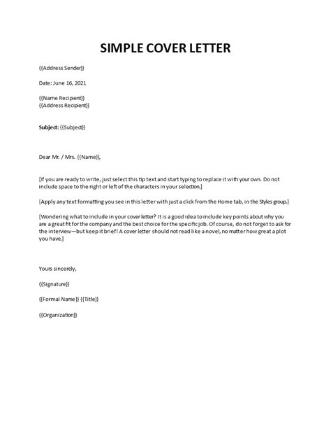How To Write A Simple Cover
