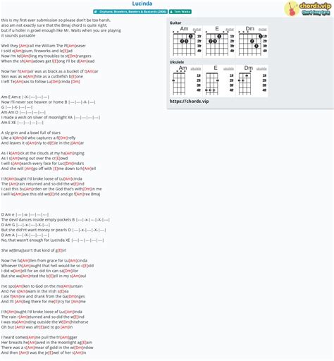 Chord Lucinda Tab Song Lyric Sheet Guitar Ukulele Chords Vip