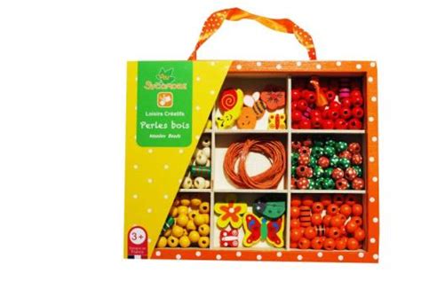 Coffret de perles Au Sycomore Bois Orange Création perle et bijou