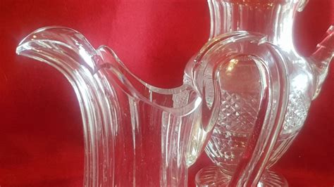 Proantic Ancien Pichet Aiguière En Cristal De Bohème Taillé