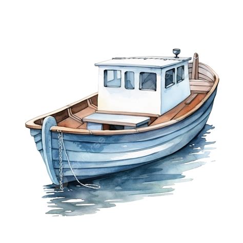 Watercolor Boat Clip Art Element Jet Boat Ship PNG Transparent Image