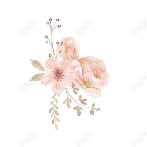 卡通花朵装饰手绘文艺小清新图片素材免费下载 觅知网