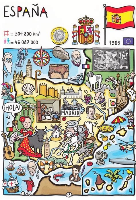 mapa ilustrado de España Teaching spanish Spanish teaching