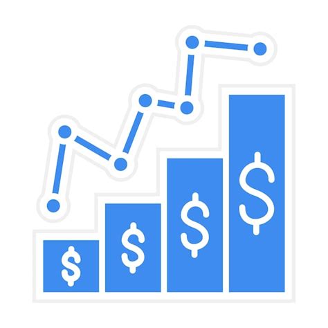 Imagen vectorial del icono del gráfico de crecimiento Se puede utilizar