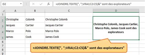 Concaténer Excel comment fusionner des cellules