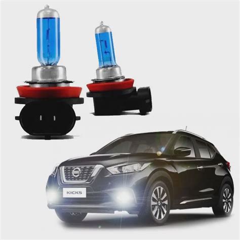 Kit Lâmpada Super Branca Nissan Kicks Farol Milha 2017 2018 2019 2020